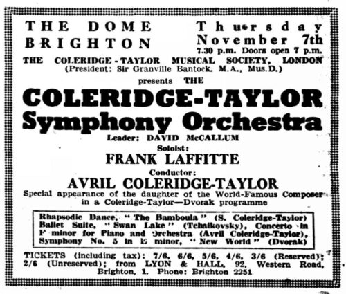 Samuel Coleridge-Taylor at the Brighton Dome - The Mixed Museum